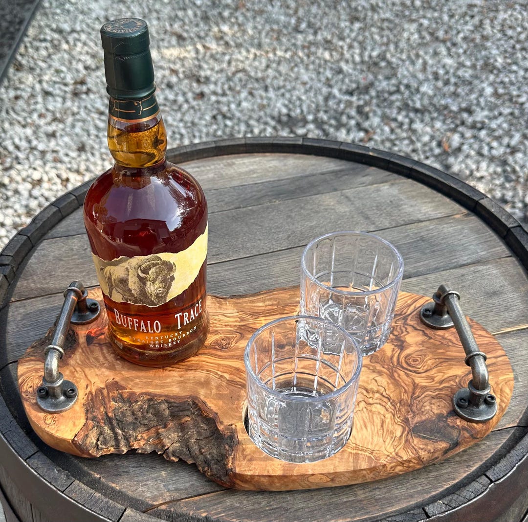 Olive Wood Whiskey Tasting Board for Two - Etsy