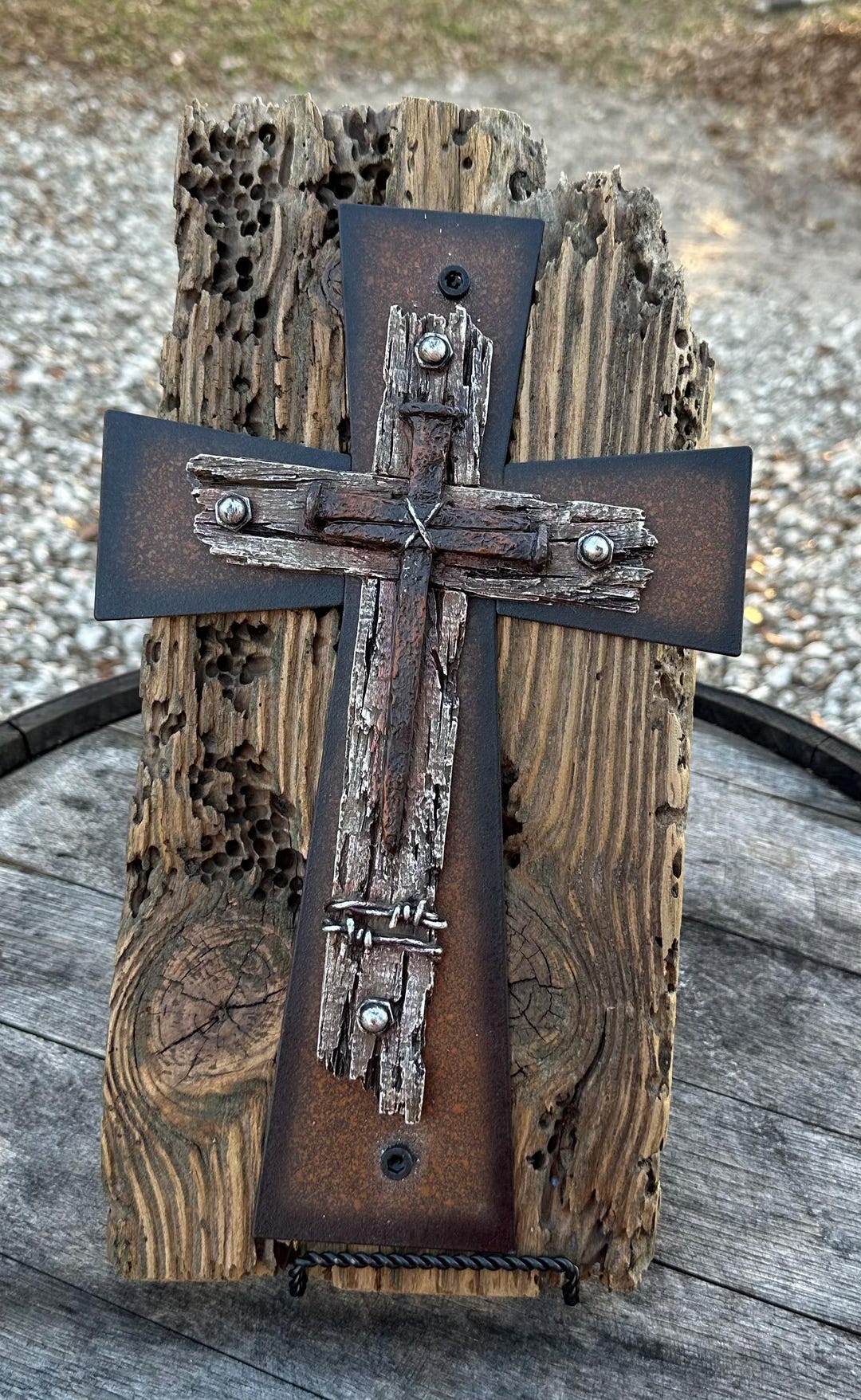 Live Edge Wood Cross Plaque - Etsy