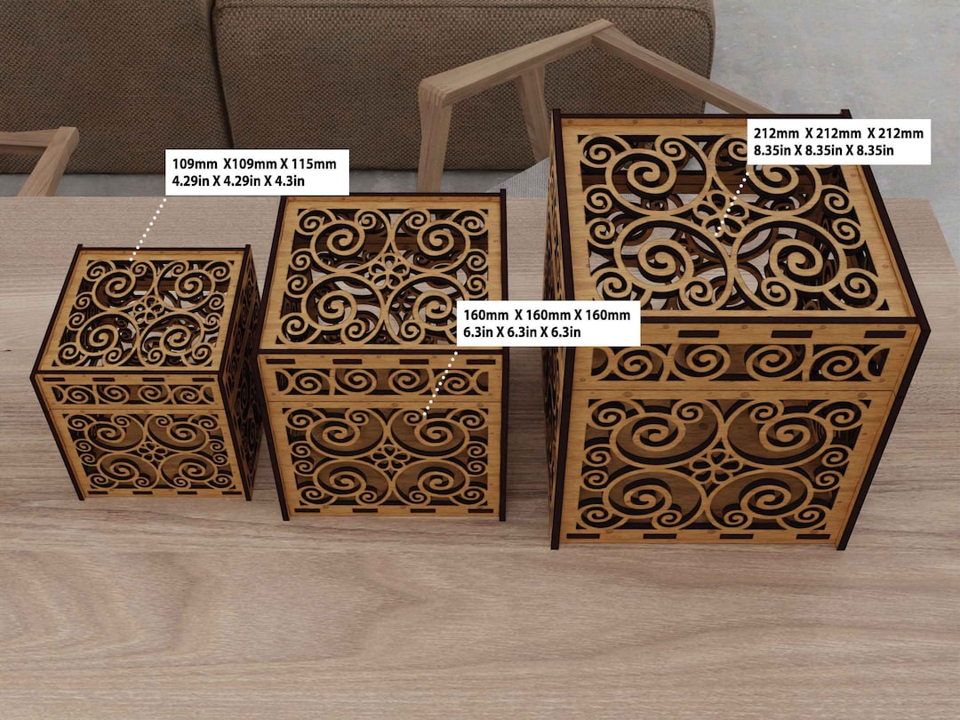 Laser Cut Files Box SVG Laser Cut Vector for Glowforge Gift Box Jewelry ...