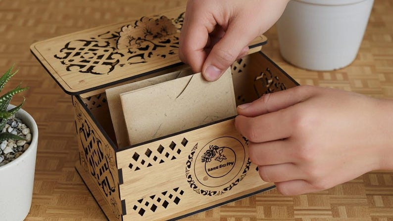 Laser Cut Jewelry Box SVG | Wooden Keepsake Box for Glowforge Xtool ...