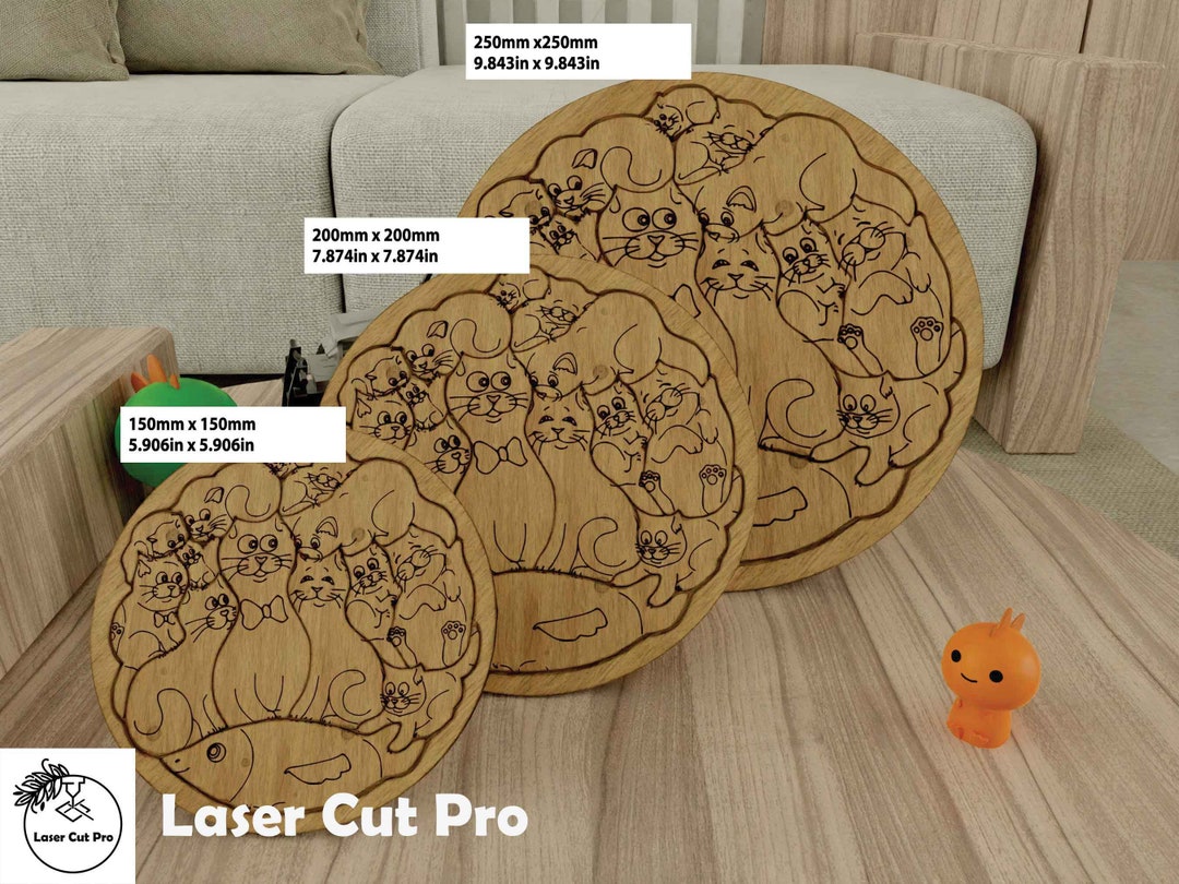 Cats Puzzle for Kid Adults - Shape Pattern Block Cat Brain Teaser Toy ...