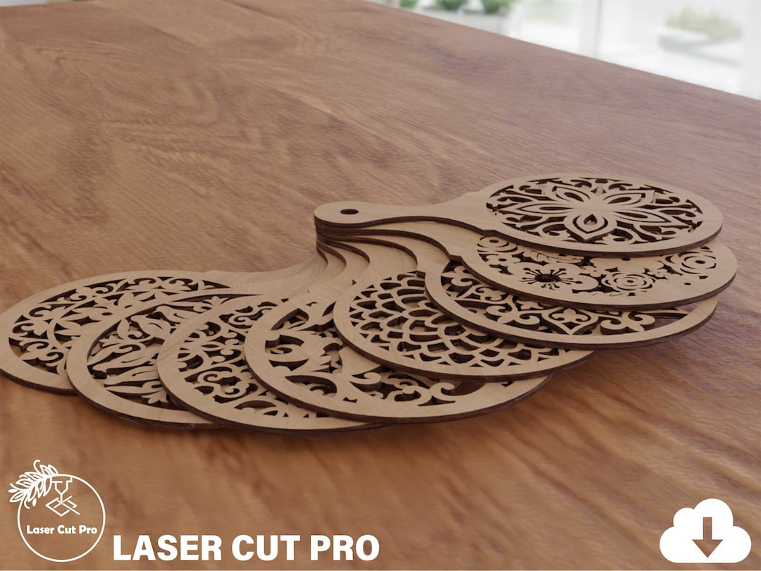 Elegant Laser-cut Wooden Coaster - Customizable Engraved Gift for ...