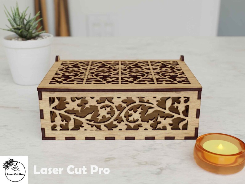 Laser Cut Jewelry Box Templates, Decorative Wooden Box (svg, Cdr, Pdf ...