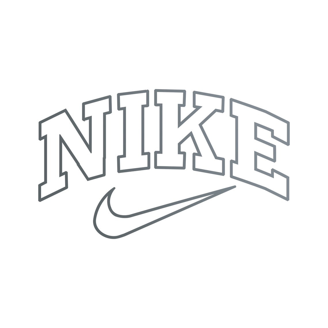 Nike contorno design Nike Logo Svg Png Pdf Eps DXF | Etsy