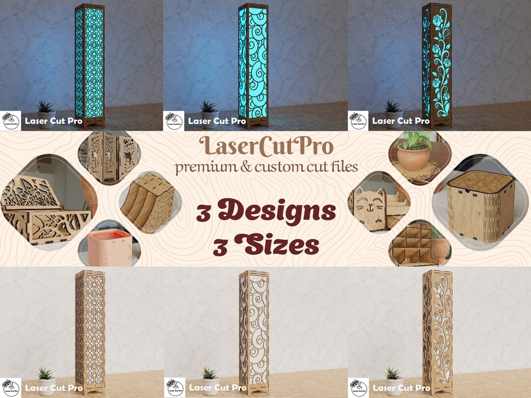 5 Floor Lamps Shade Laser Cut File Bundle - Etsy