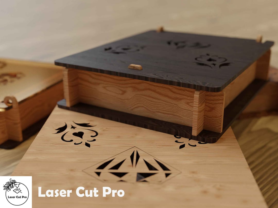 Laser Cut Wooden Box File: DIY Jewelry Storage Template (digital ...