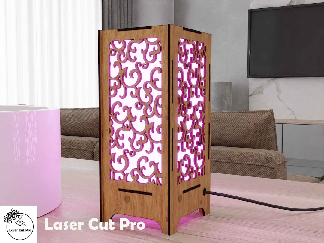 Art Deco Lamp Shade | Laser Cut Wood, Night Light SVG DXF PDF - Etsy