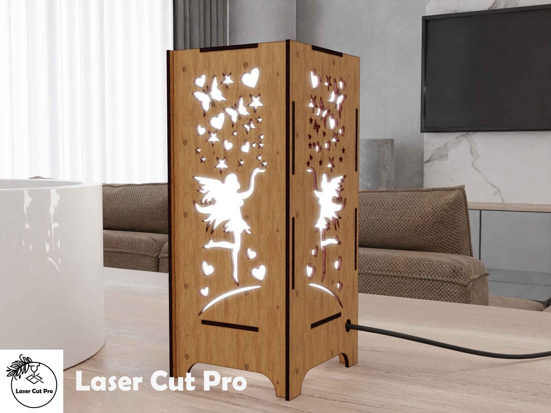 Desk Lamp Glowforge Laser Cut Files | Cute Lamp | Lamp Vector Template ...