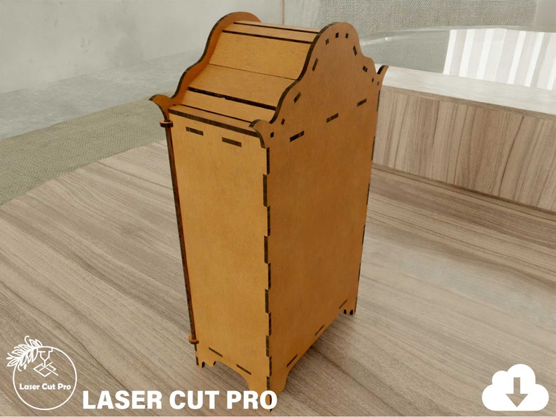 Glowforge Laser Cut Jewelry Box Template: Wooden Gift Box With Drawer ...