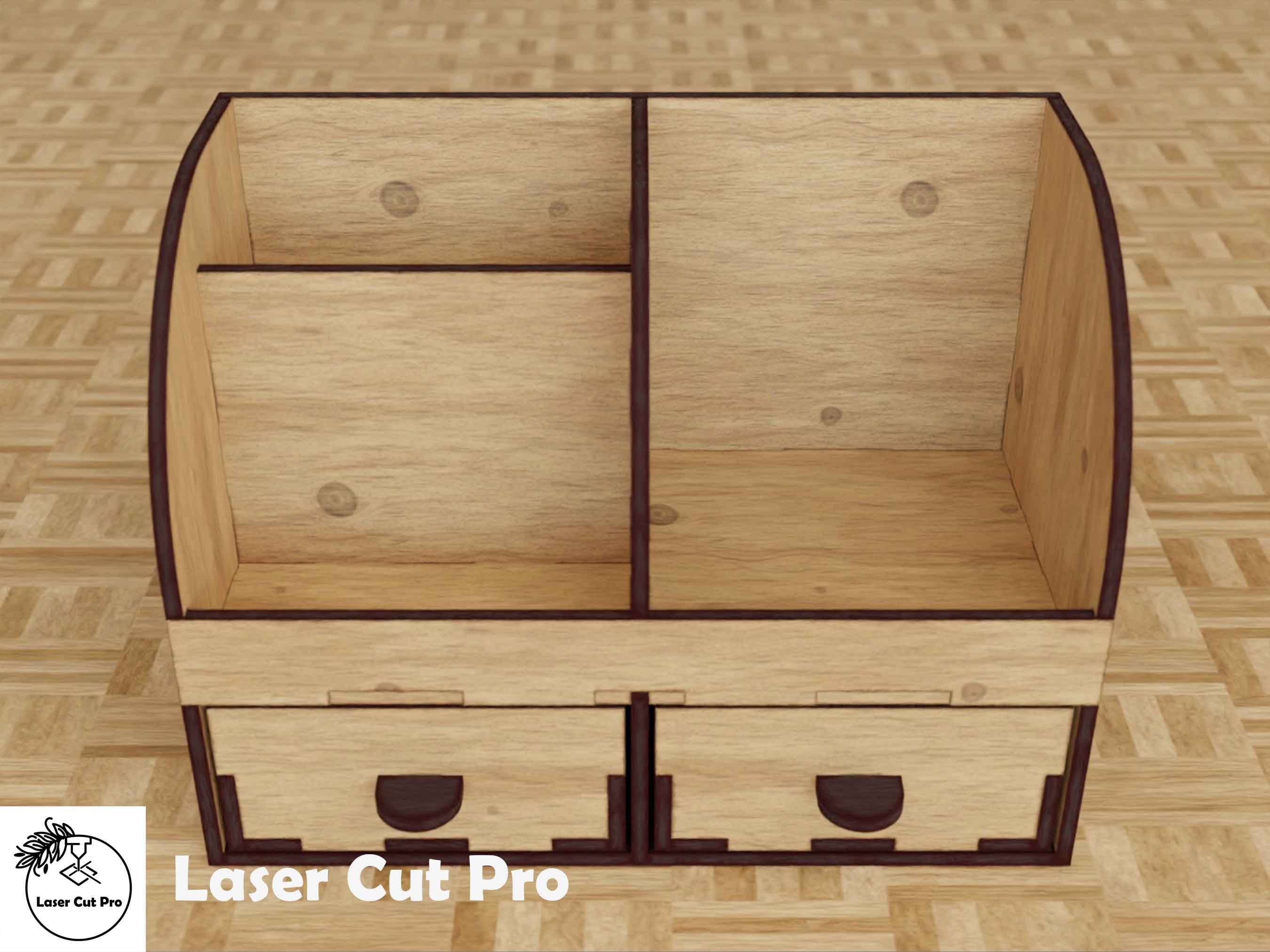 Laser Cut Files Desktop Organizer With Drawer Jewelry - Etsy