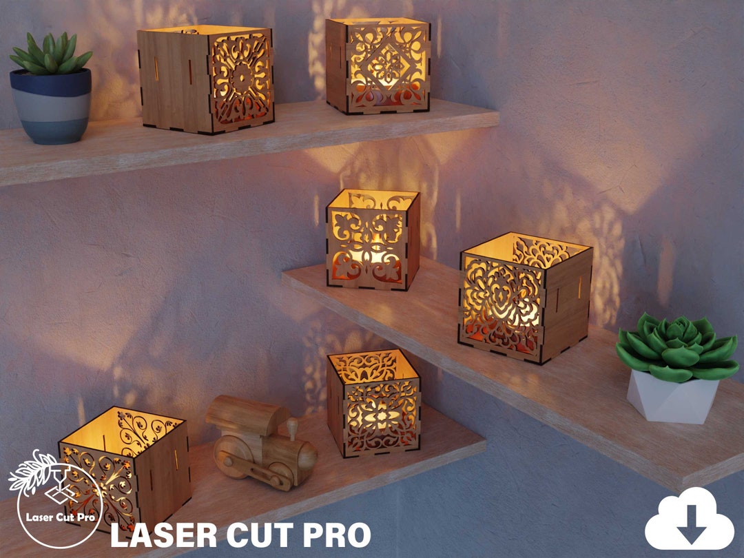 Wooden Shadow Lamp Laser Cut Files – Artistic Lighting (SVG, DXF, PDF ...