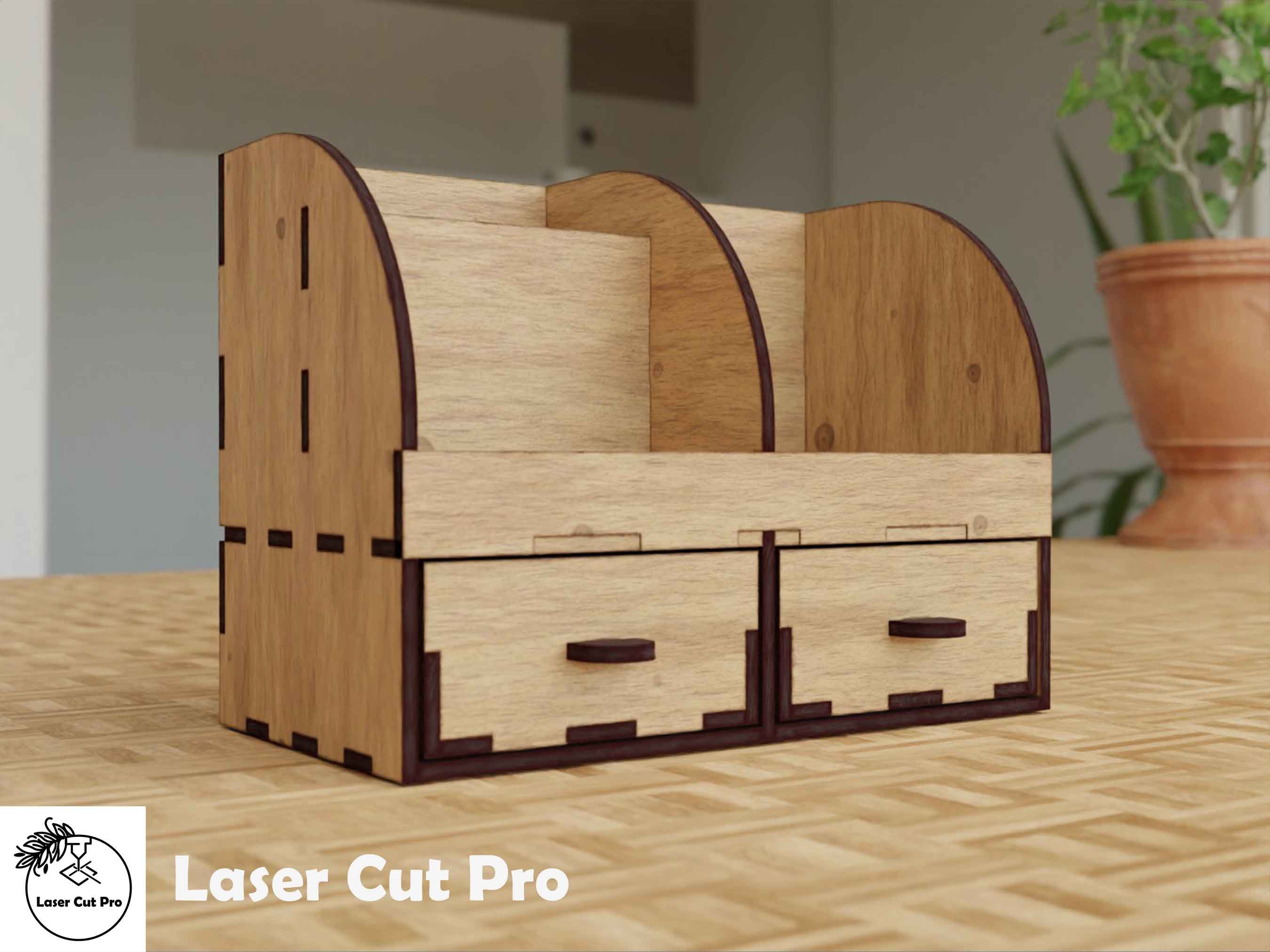 Laser Cut Files Desktop Organizer With Drawer Jewelry - Etsy