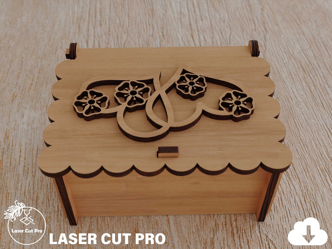 Laser Cut Wooden Box Svg File Glowforge Box Svg File Box Vector Laser ...