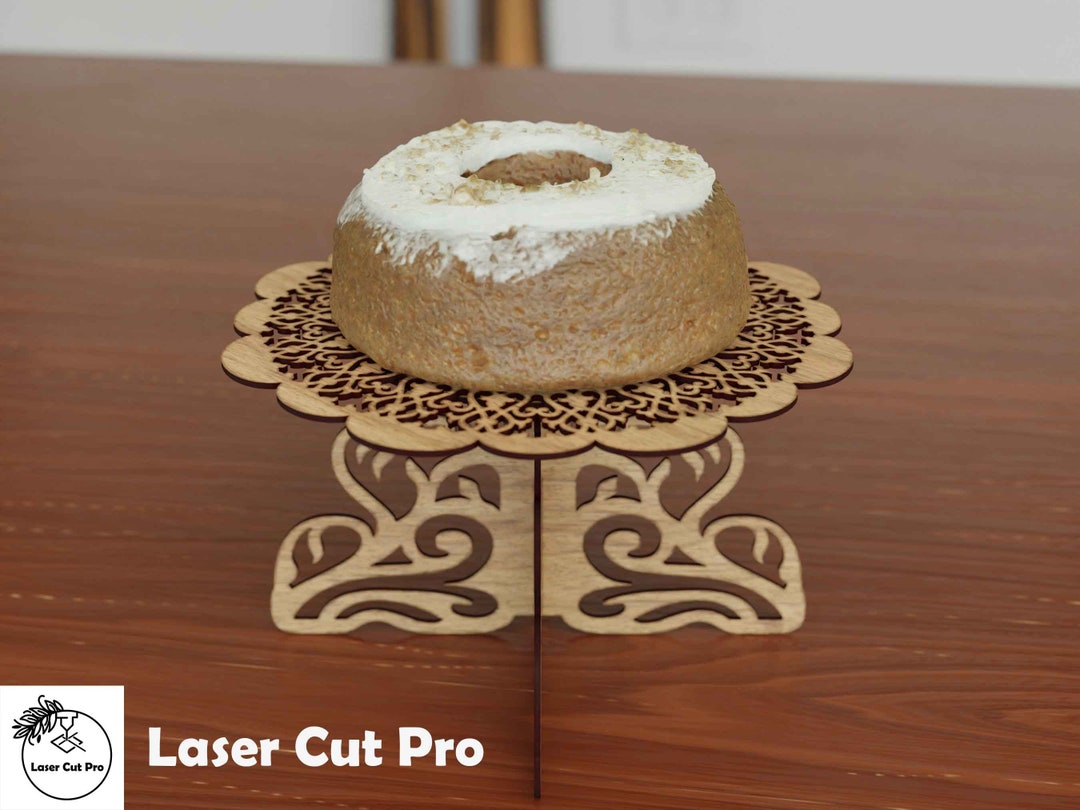 Laser Cut Cake Stand SVG Files for Glowforge - Etsy