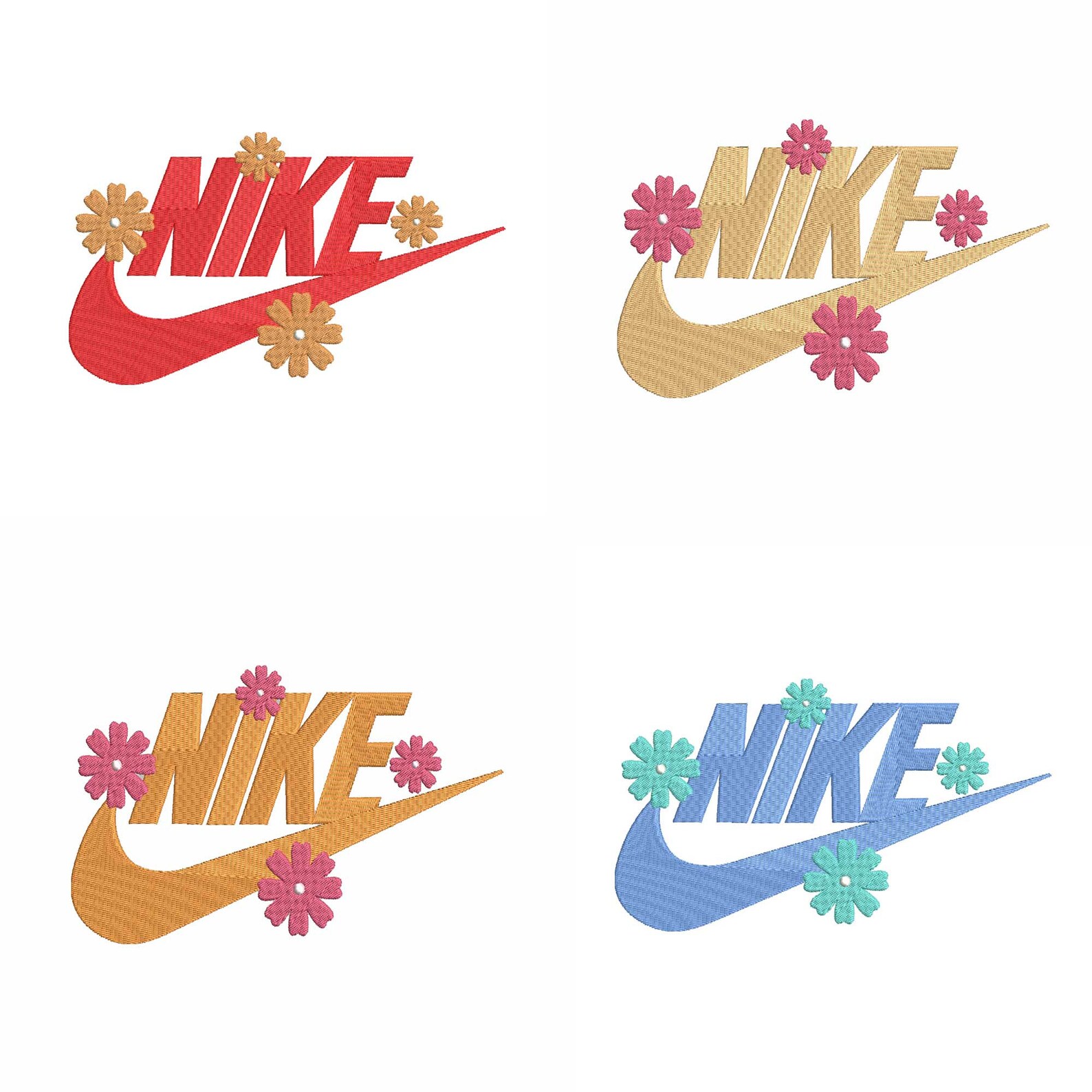 Nike flowers swoosh Nike Logo exp dst hus jef pes sew | Etsy