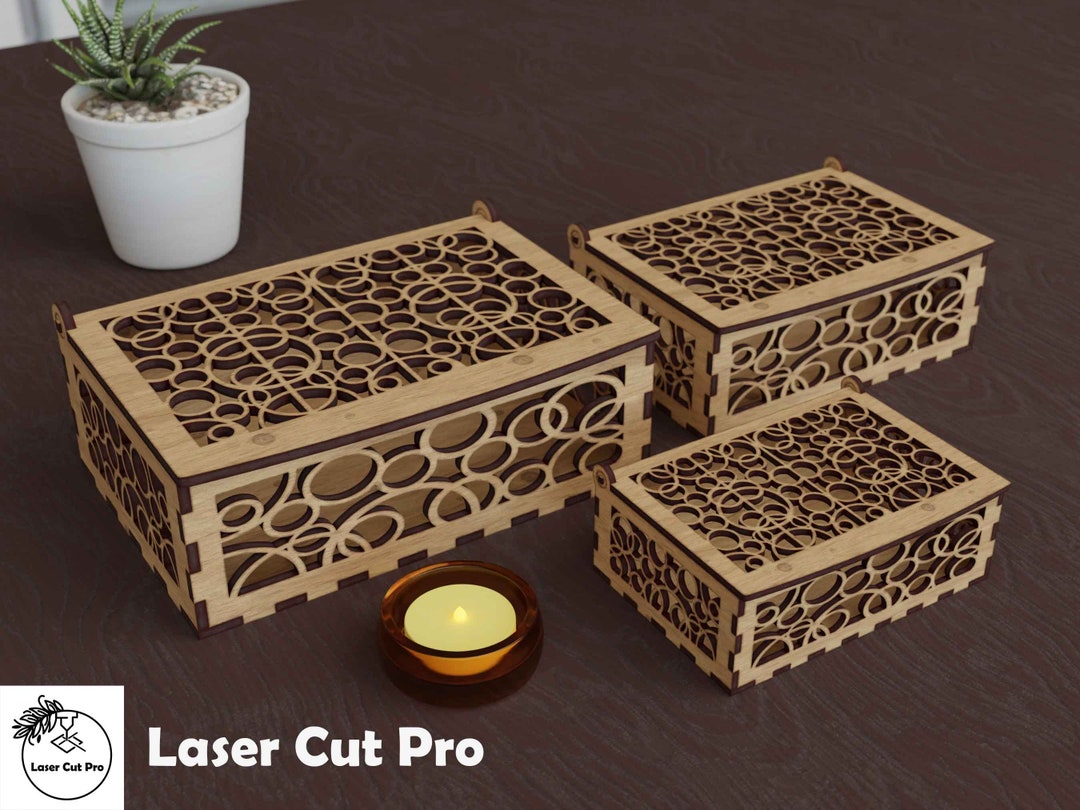 Laser Cut Jewelry Box Template: Svg Ai Eps PDF Dxf Files - Etsy