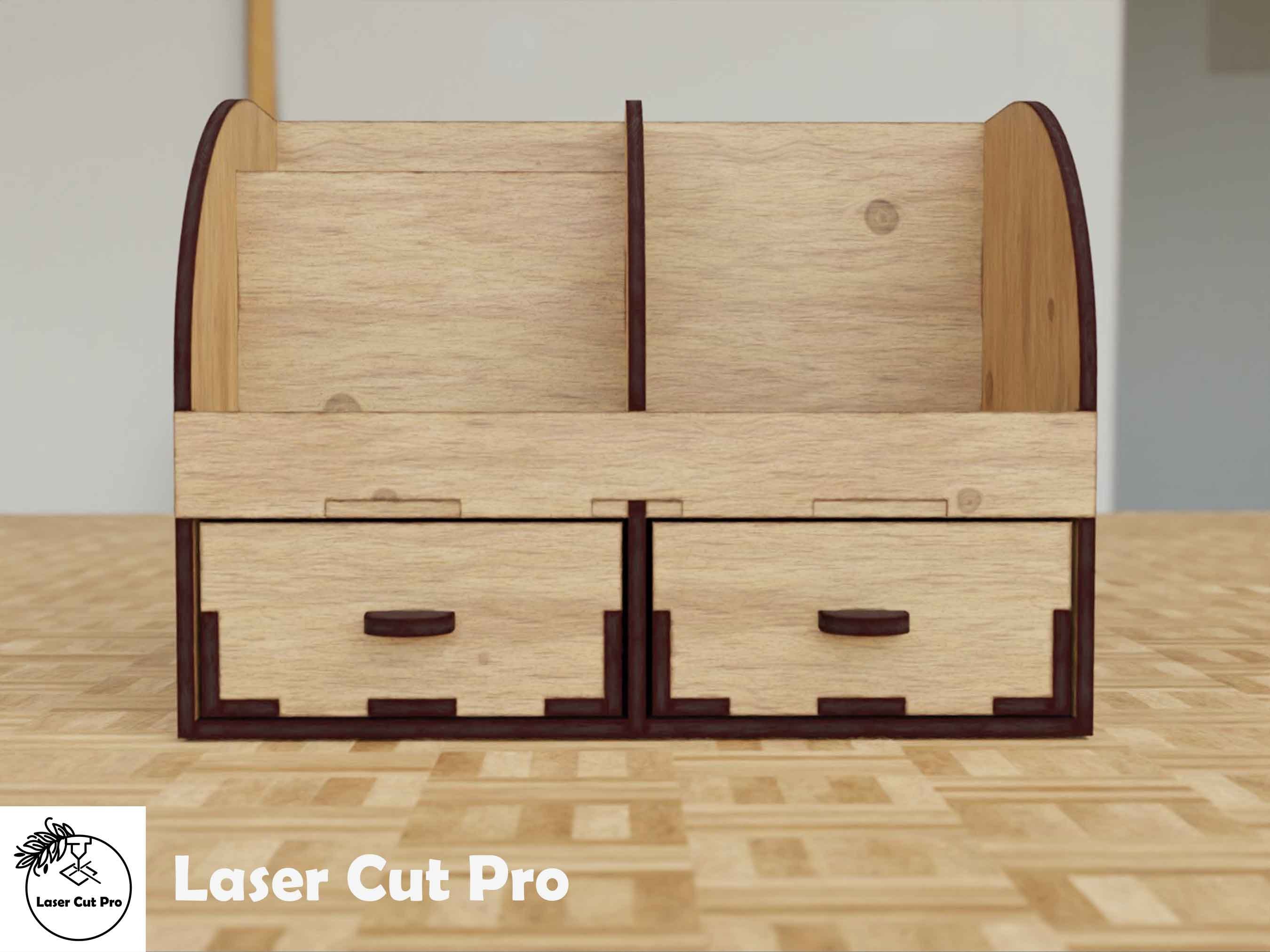 Laser Cut Files Desktop Organizer With Drawer Jewelry - Etsy