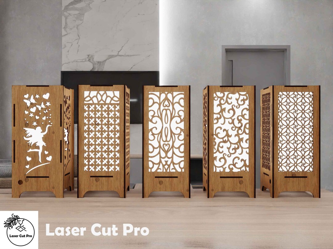 Glowforge 5 Table Shades Lamps Bundle | Lamp Shade Laser Cut File ...