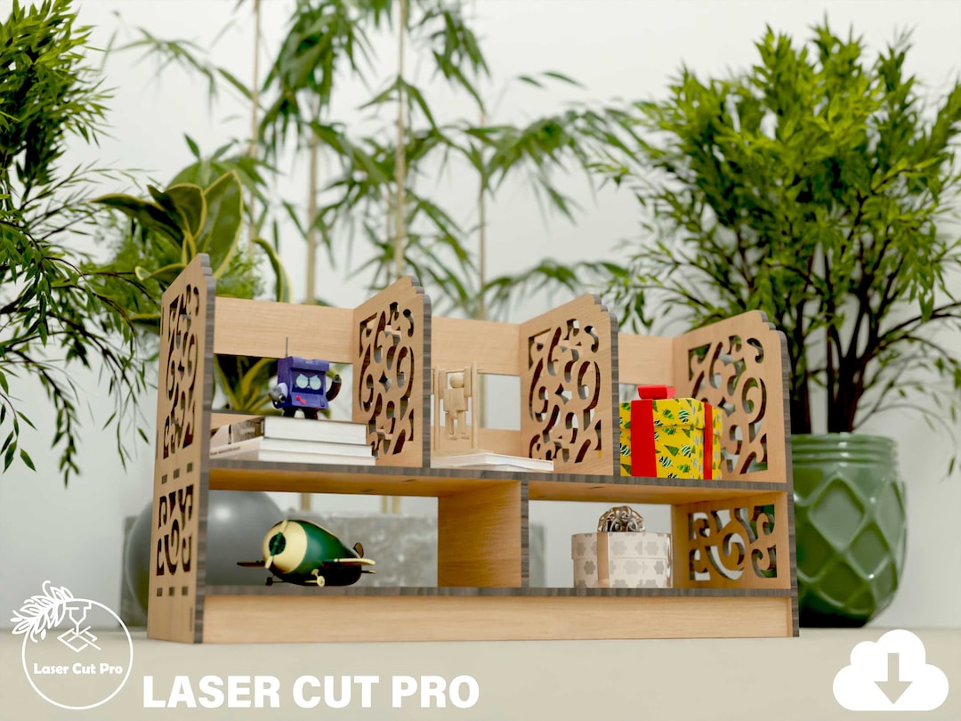 Laser Cut Desk Organizer and Bookshelf: Streamline With Precision Plant ...