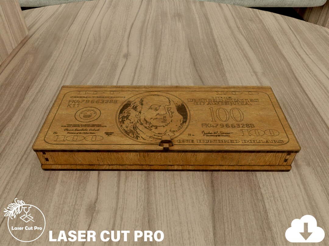 Cash Envelope Box Laser Cut File: Money Gift Box (SVG Ai Eps PDF DXF ...