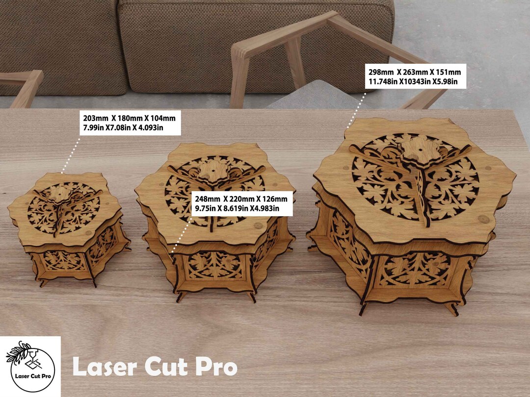 Glowforge Jewelry Storage Laser Cut Stash Box, Jewelry Organizer With ...