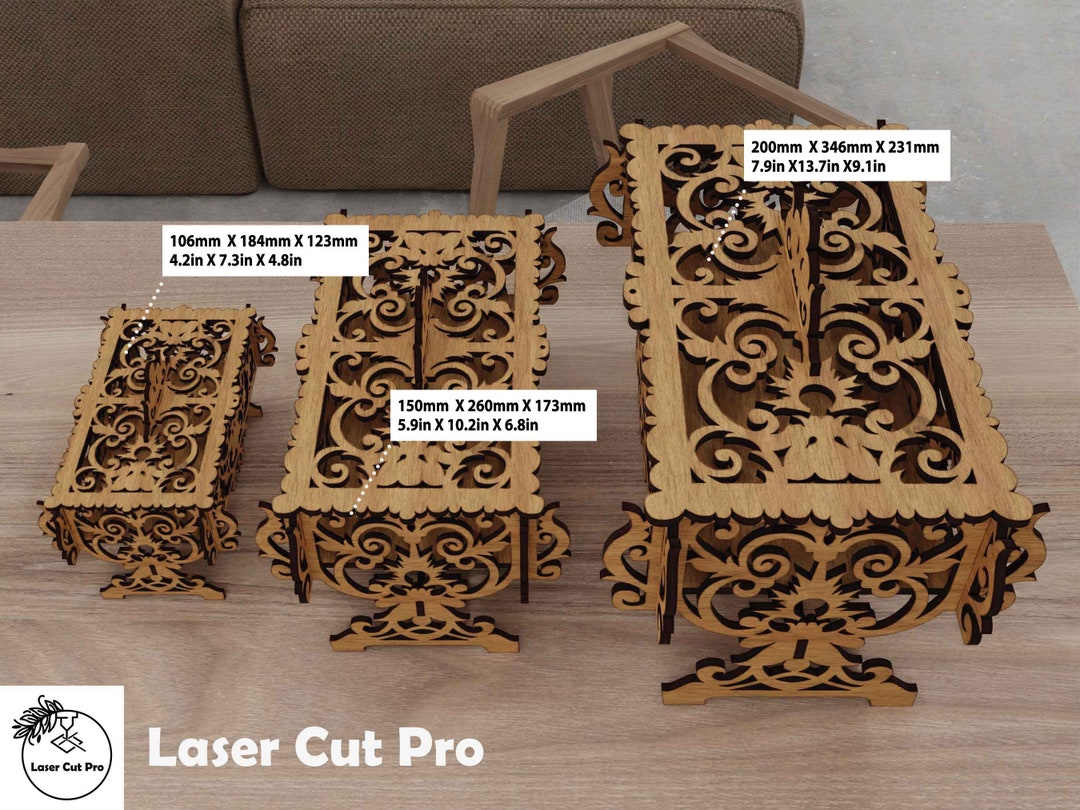 Wooden Candy Box With Lid Laser Cut Files - Dry Fruit Server Display ...