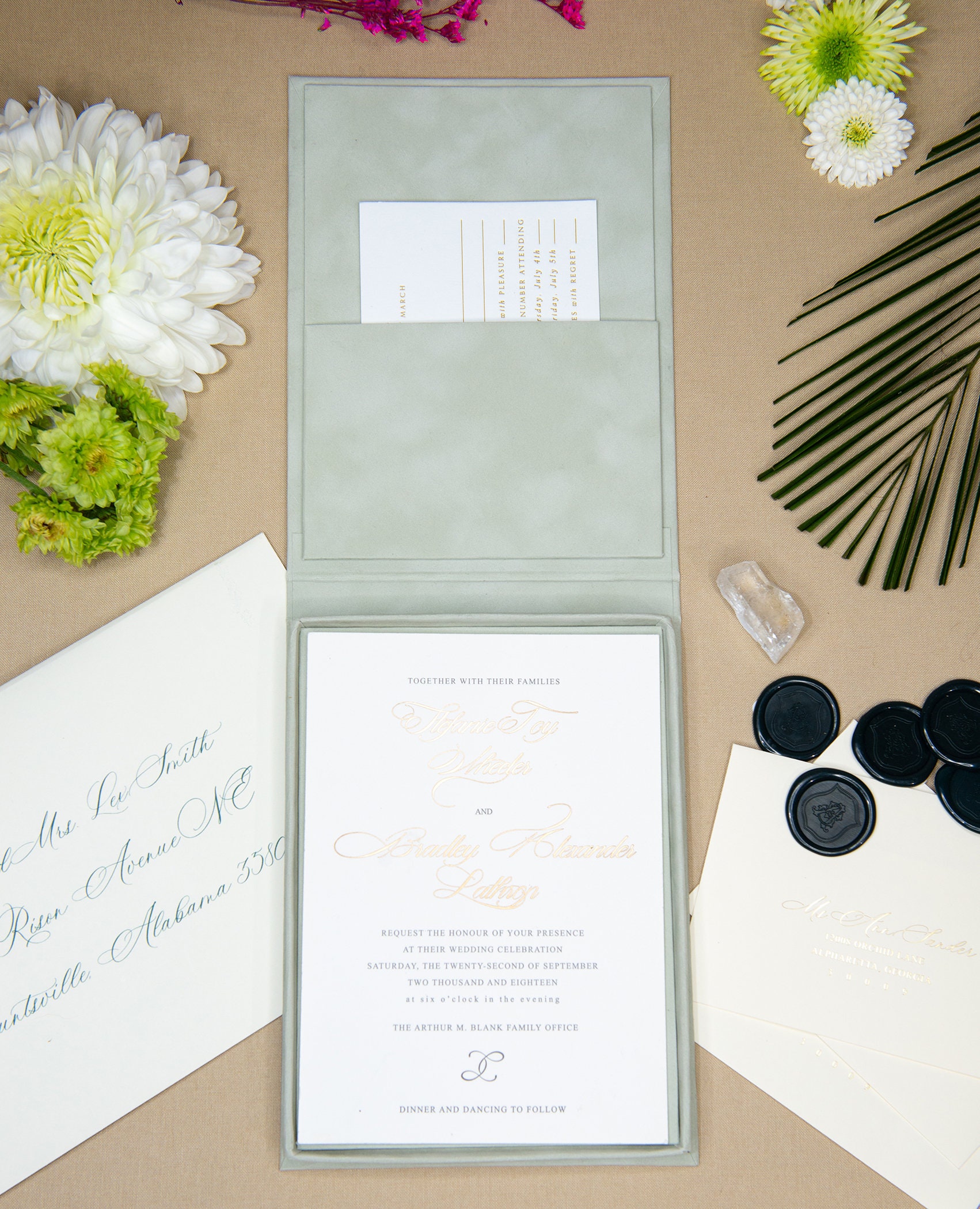 A7 Invitation Box With Pocket | Custom Fabric, Color and Quantity - Etsy