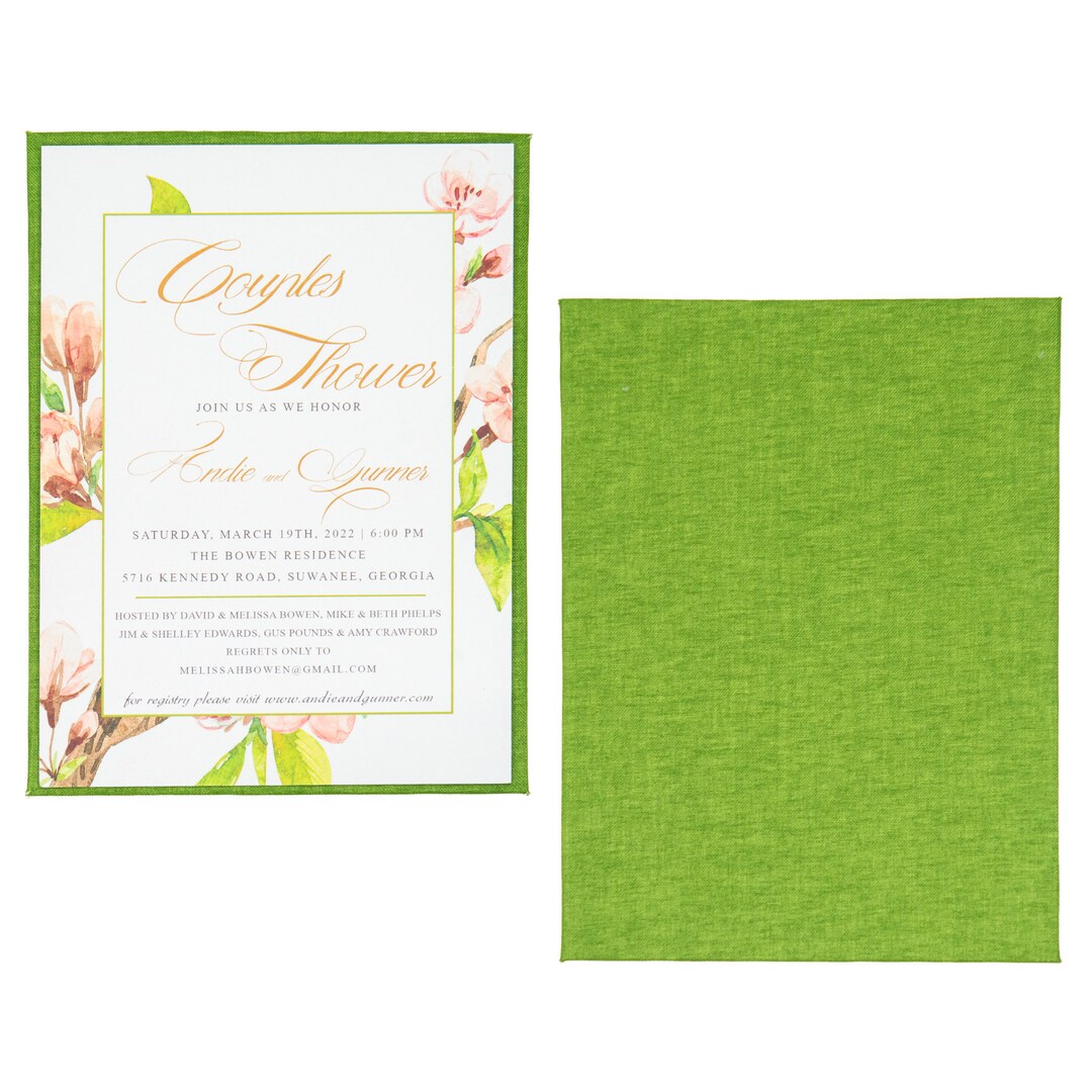 Linen Invitation Panel - Forest | Custom Size and Thickness - Etsy