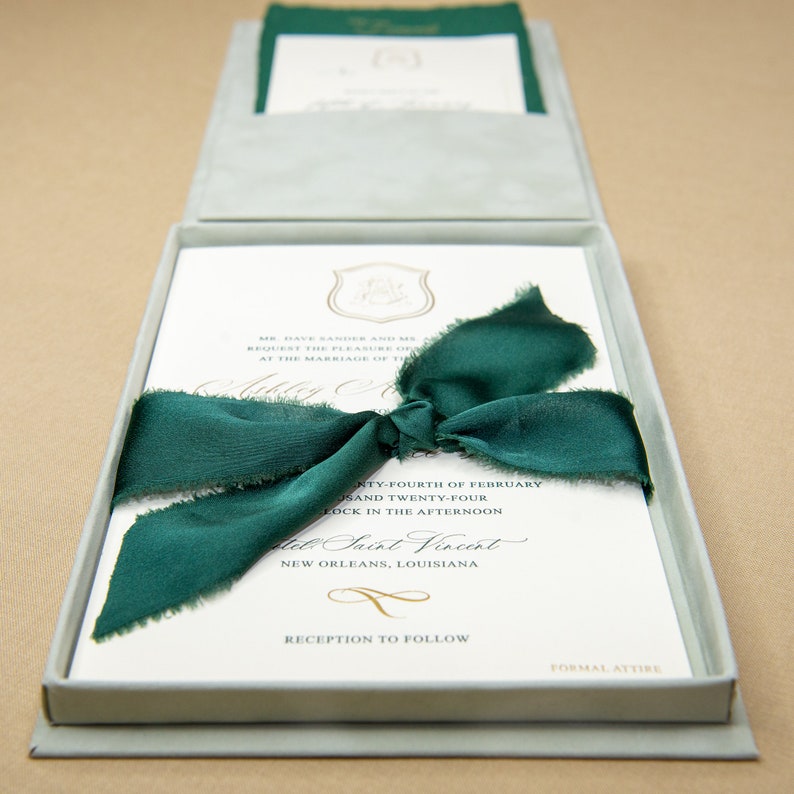 A7 Invitation Box With Pocket | Custom Fabric, Color and Quantity - Etsy
