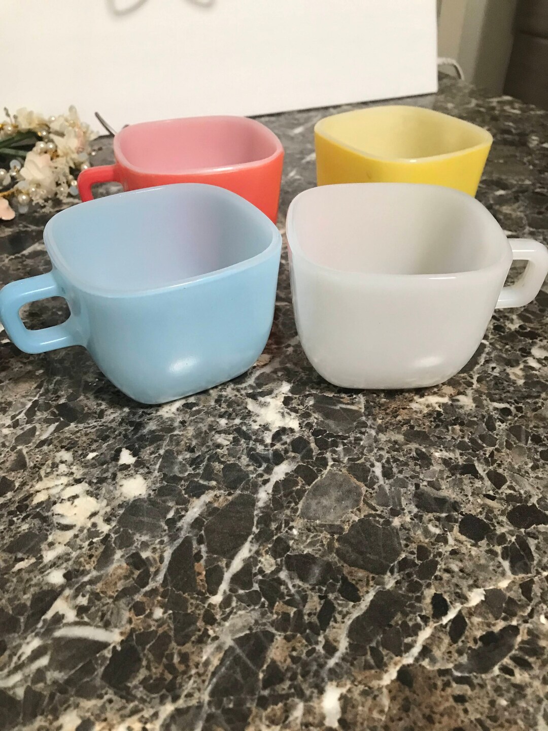 Vintage Glass Bake Lipton Soup Mugs 4 - Etsy