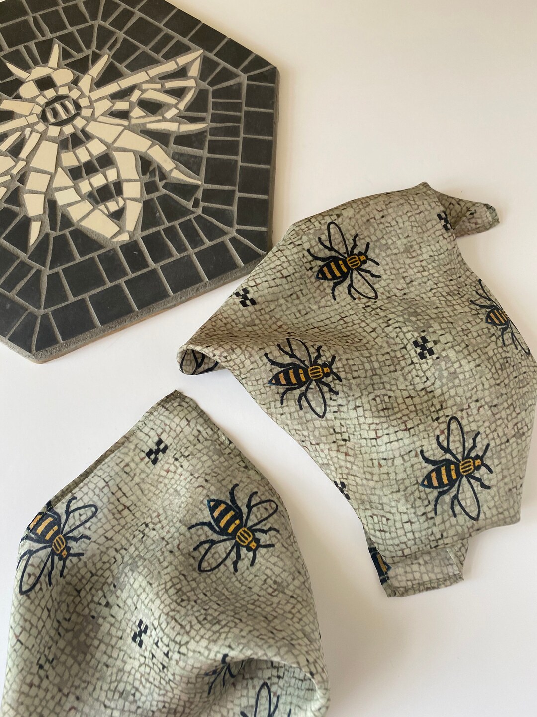 Large Manchester Bee Pocket Square in 100% Silk. Gift for Mancunians ...