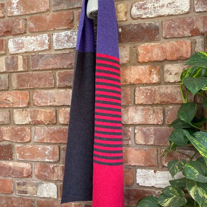 Purple Striped Scarf - Etsy