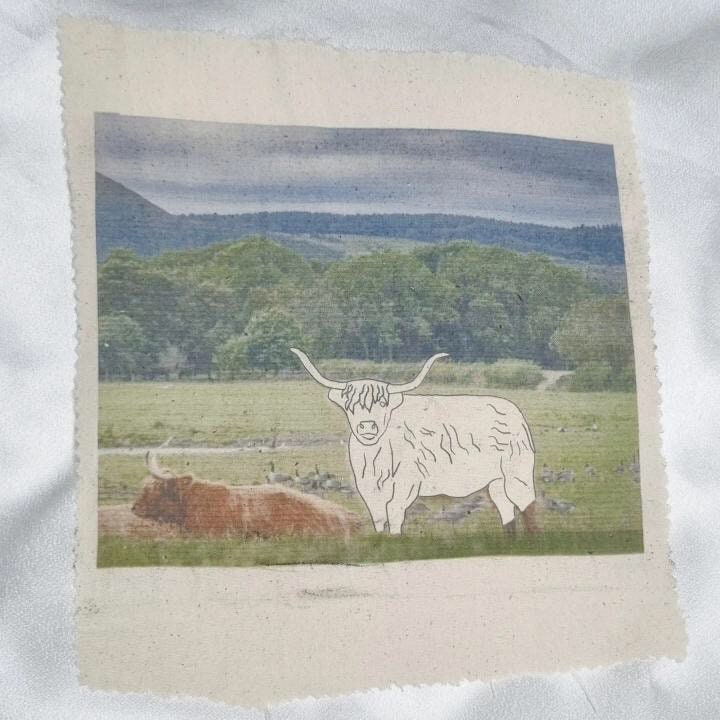 Highland Cow Hand Embroidery Pattern, Embroidery Design, Fluffy Cow ...