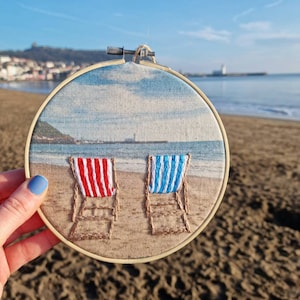 Beach Embroidery Pattern, Beach Scene Hand Embroidery Designs, Pre ...