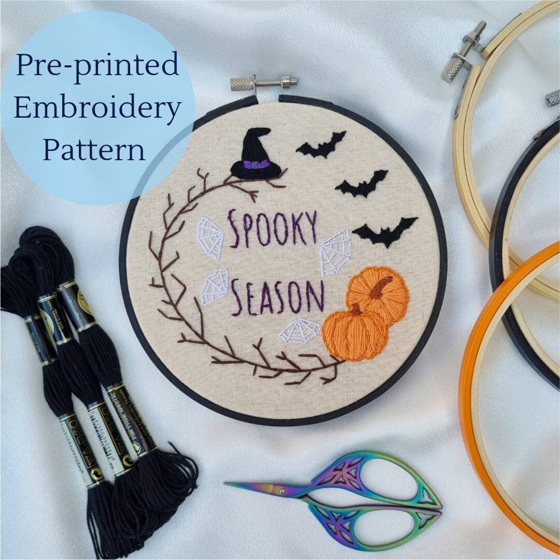 Halloween Embroidery Pattern Spooky Season Embroidery - Etsy