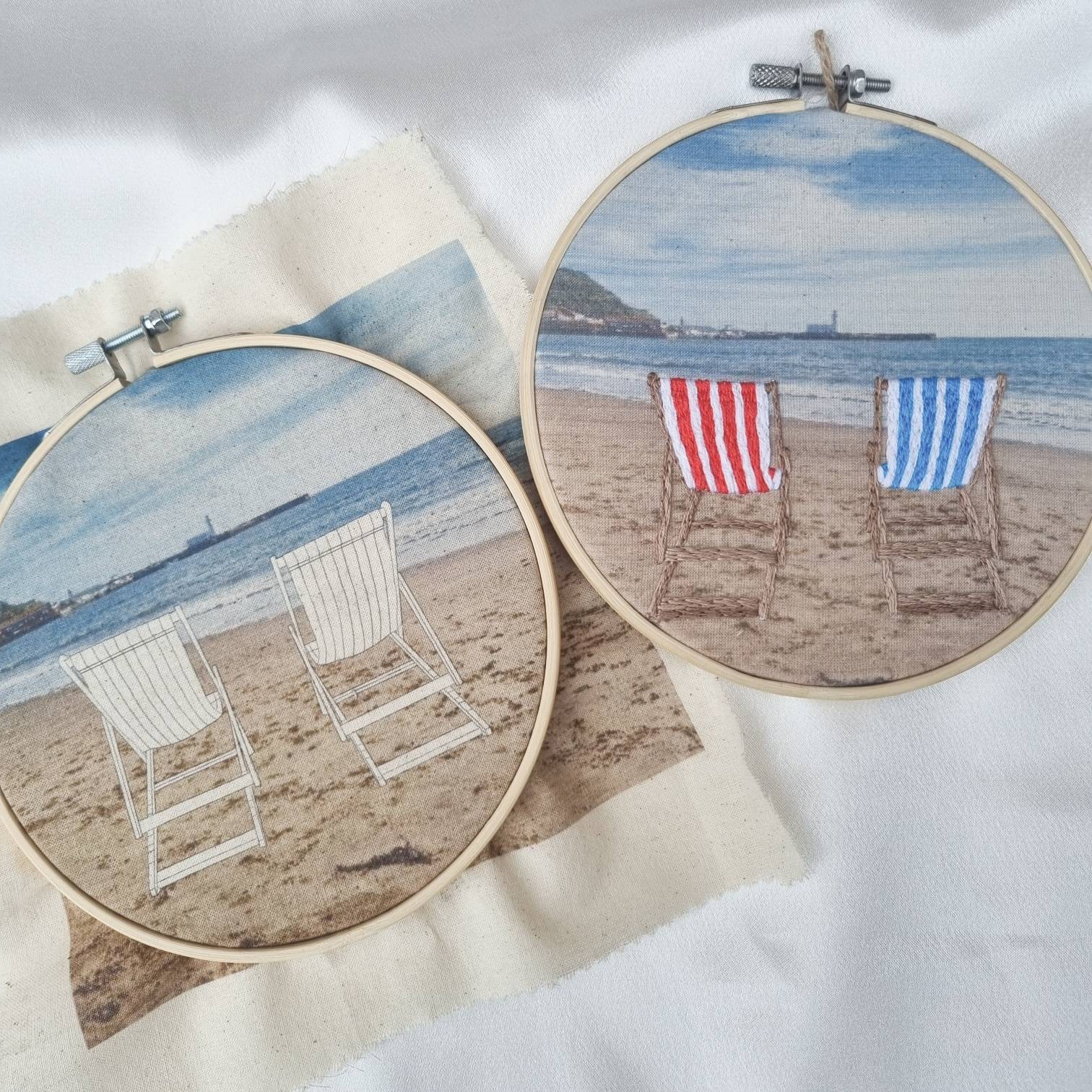 Beach Embroidery Pattern Beach Scene Hand Embroidery Designs - Etsy
