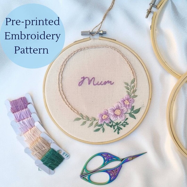Mum Hand Embroidery Pattern, Mum Hand Embroidery Designs, Mum ...