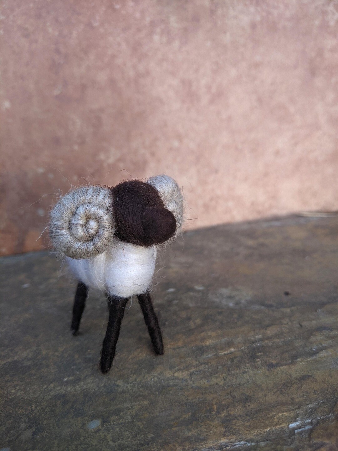 Needle Felted Papa Ram, Blackface Sheep, Eco-friendly Waldorf Toy - Etsy