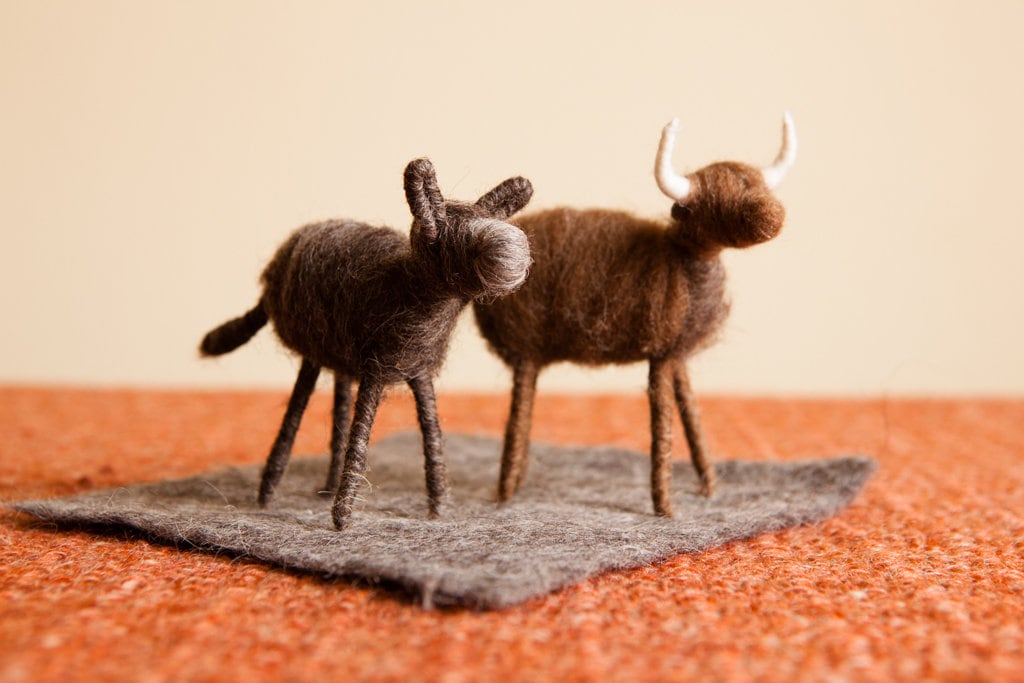 Miniature Donkey & Ox* Sweet Eco-friendly Gift* Natural Wool* Earth ...