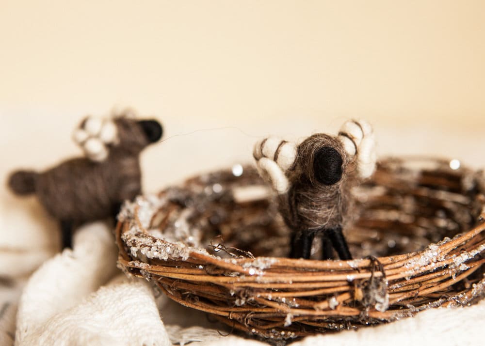 Needle Felted Ram, Grey Sheep Wool, Handmade Sheep, Nativity Set, Eco ...