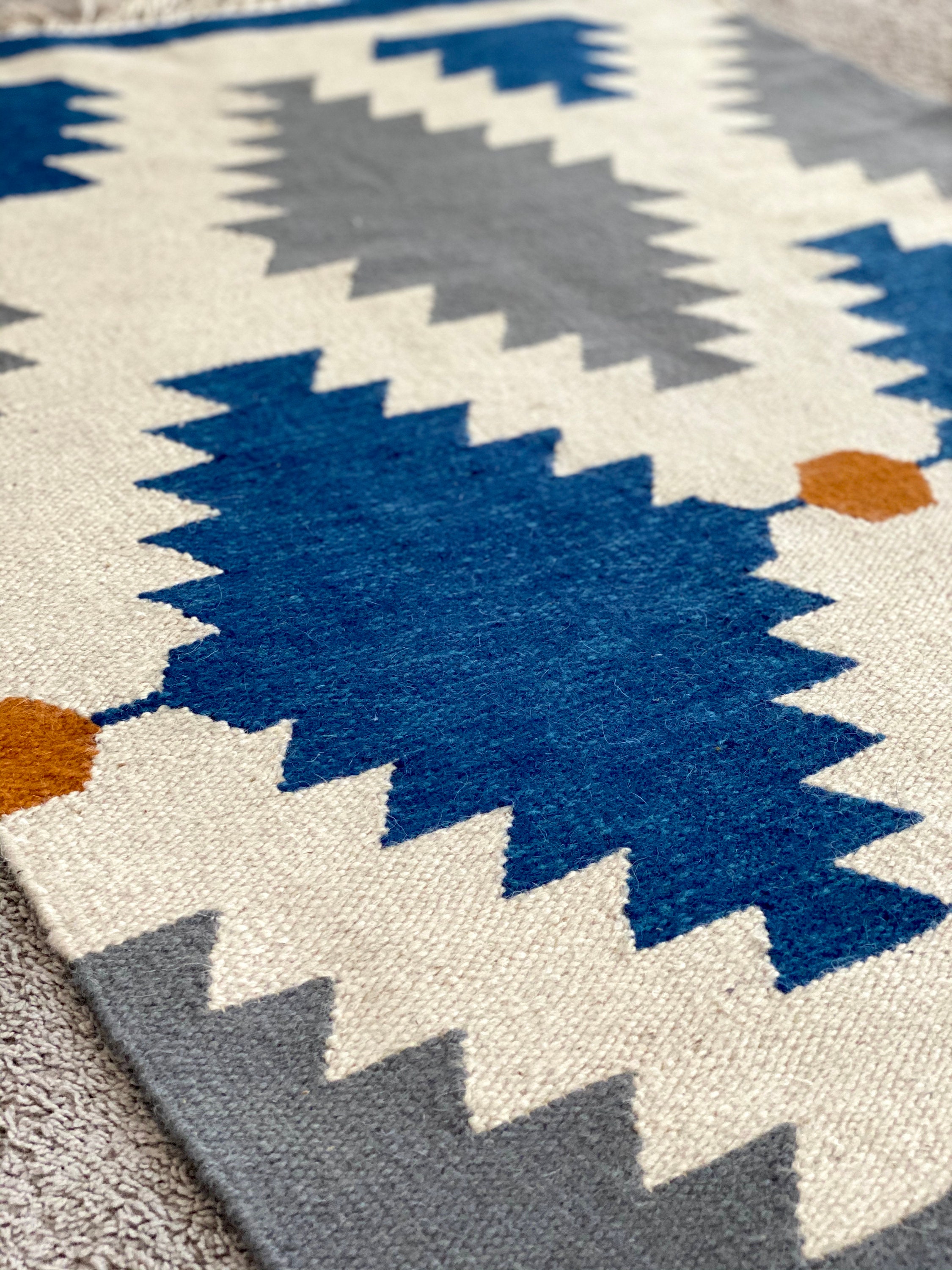 Handwoven Blue Diamonds Kilim Rug Area Rug Handmade Kilim - Etsy