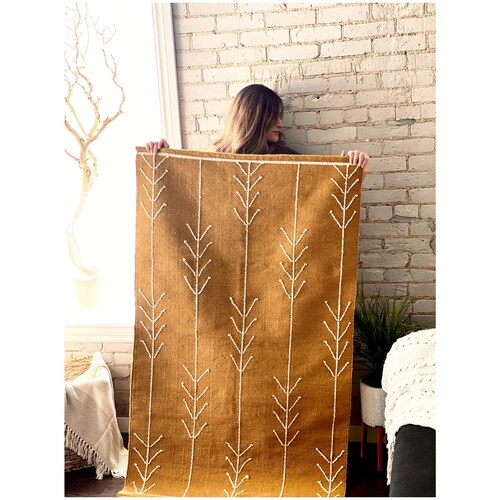 Cream Arrows Yellow Rug Area Rug Handmade Kilim Rug Modern - Etsy