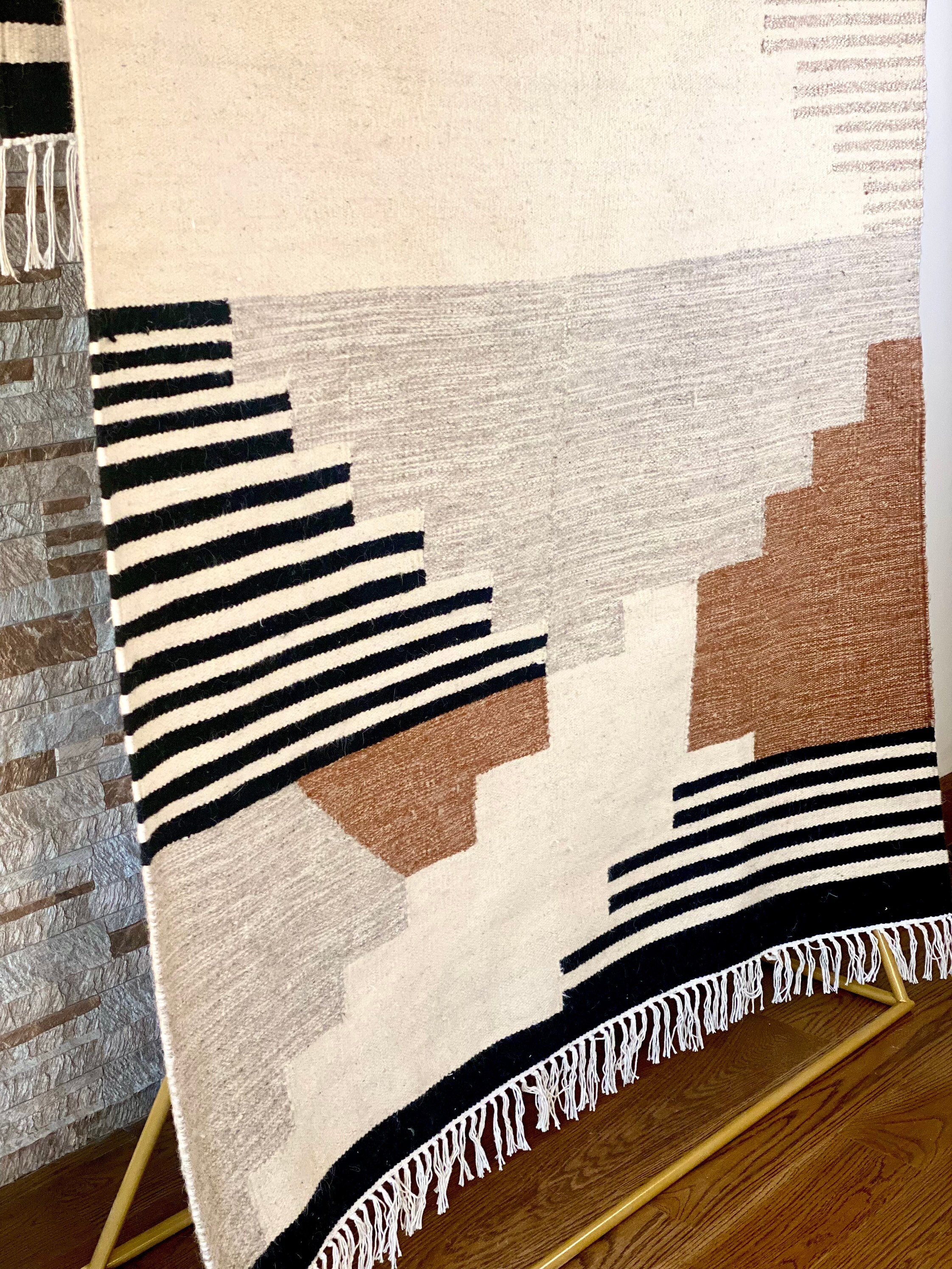 Handwoven Area Rug Geometric Modern Rug Kilim Rug Living - Etsy