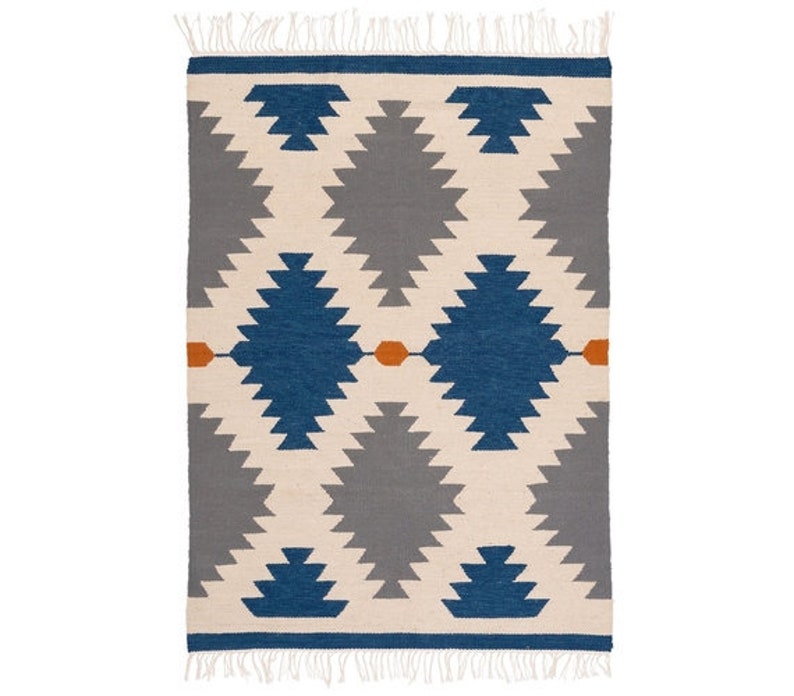 Handwoven Blue Diamonds Kilim Rug Area Rug Handmade Kilim - Etsy