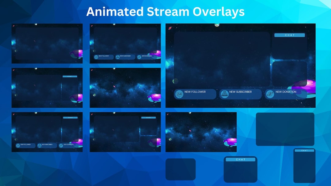Animated Galaxy Stream Pack for Twitch & Youtube Cosmic Stream Overlay ...