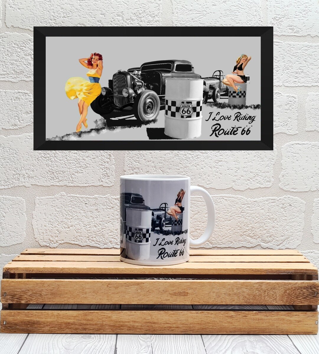 Pin up Girl Mug Mugs Hot Rod Mug Pin up Mug Route 66 Memorabilia Route ...