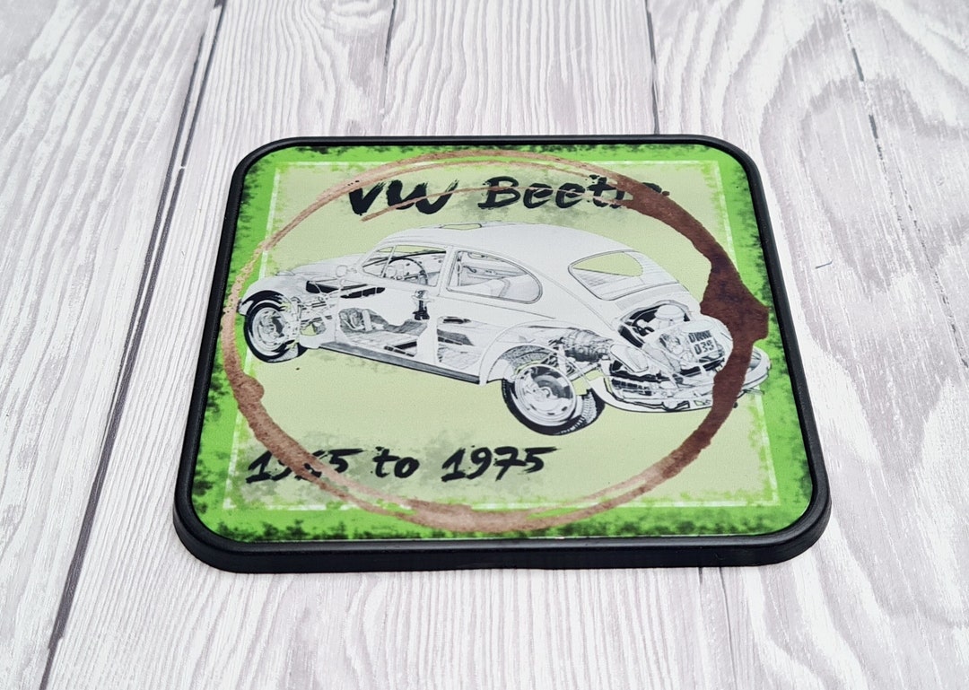VW Beetle Coaster Volkswagen Gifts Coasters Car Enthusiast VW Beetle ...