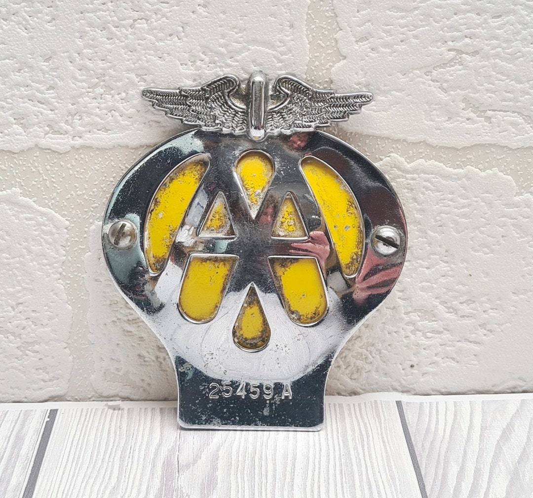 Vintage AA Badge | AA Members July to Aug 1930 | Motorbike Memorabilia ...