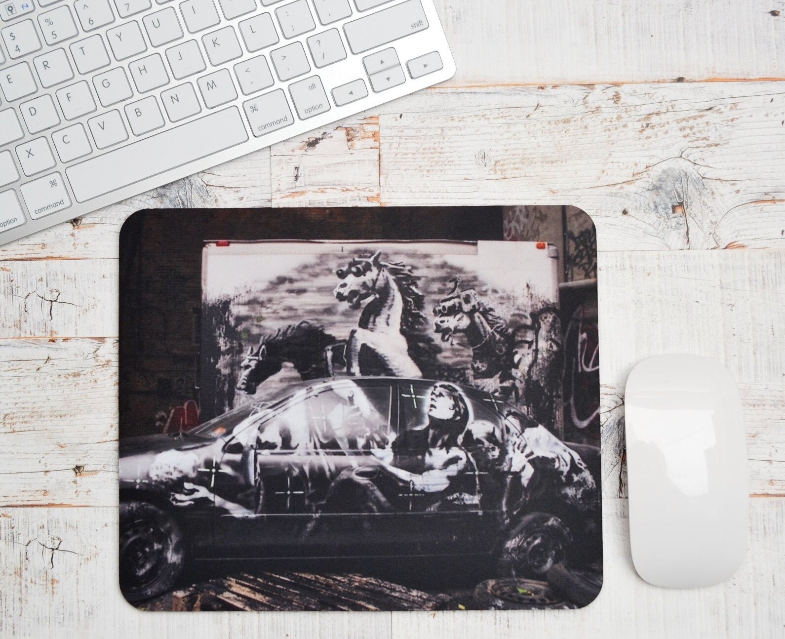 Monkey Banksy Mouse Pad Monkey With Headset Computer Mouse Pad Monkey ...