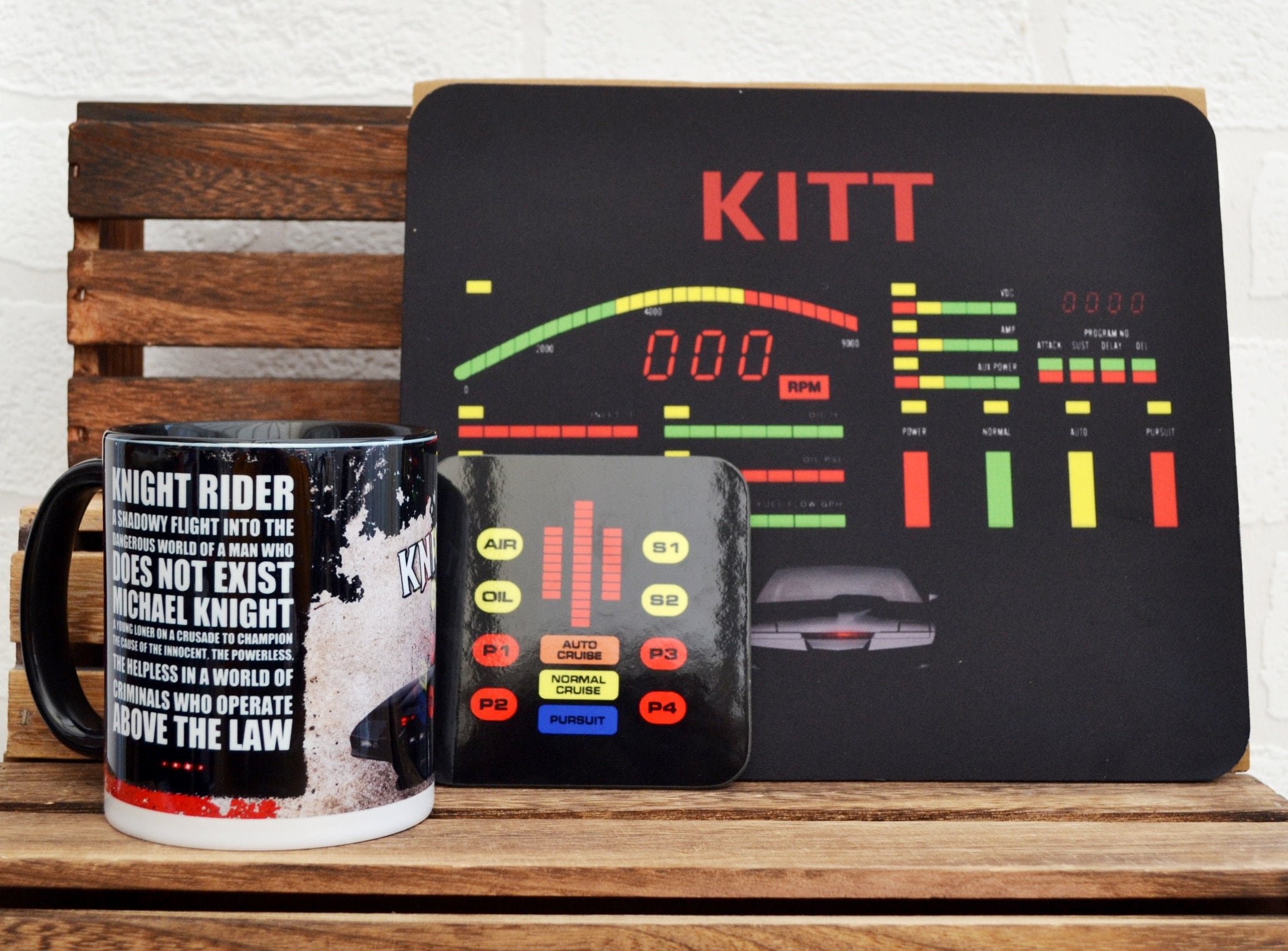 Knight Rider Gift Set KITT Pontiac Trans Am Mugs Mouse Pads Coaster TV ...